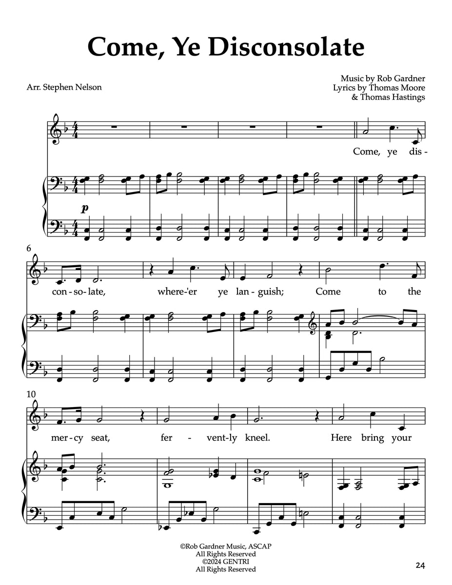 Come, Ye Disconsolate Sheet Music – GENTRI Store