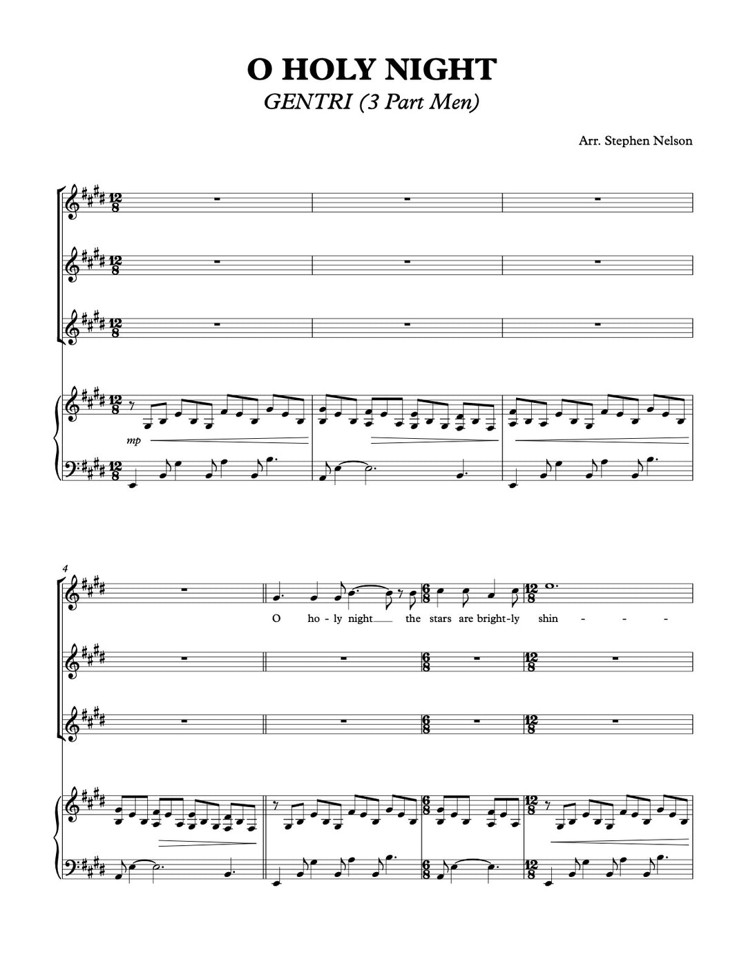 O Holy Night Sheet Music – GENTRI Store